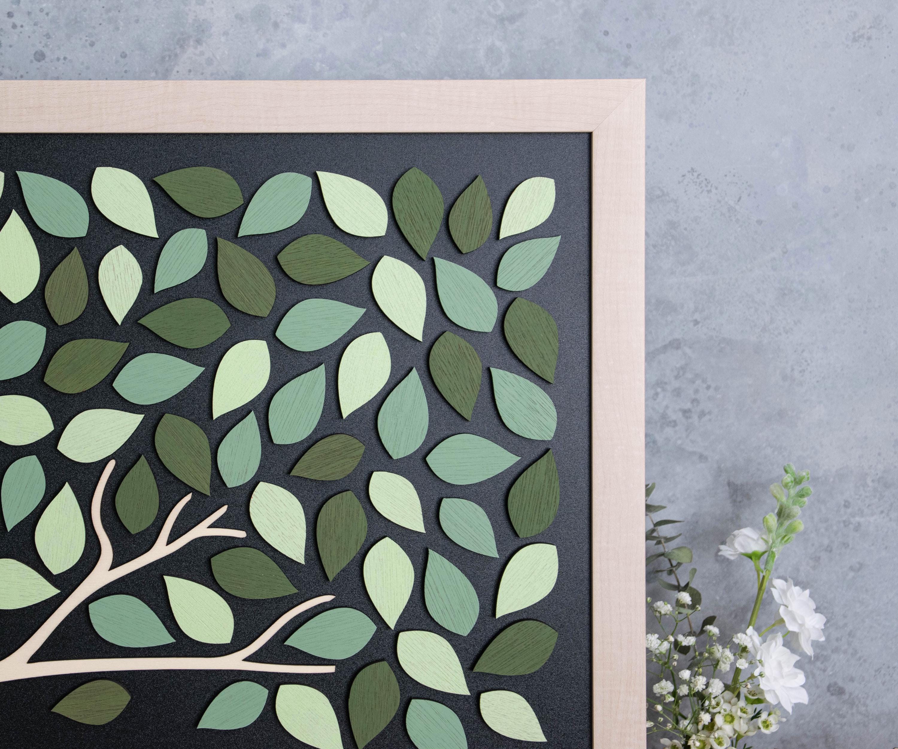 Magnetic Guest Book Tree of Life, Interactive Green Leaf Signing Board ...