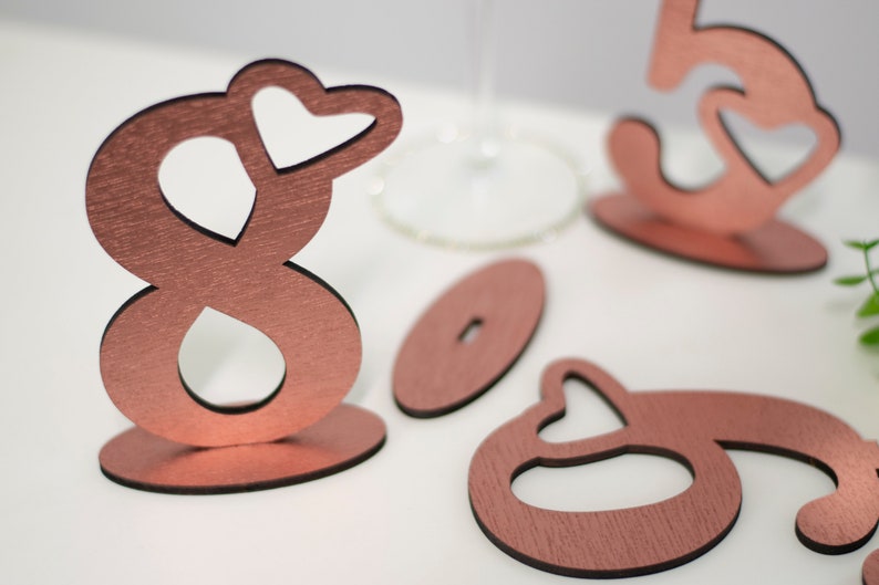 ROSE GOLD Table Numbers Wooden Table Numbers Custom Table - Etsy