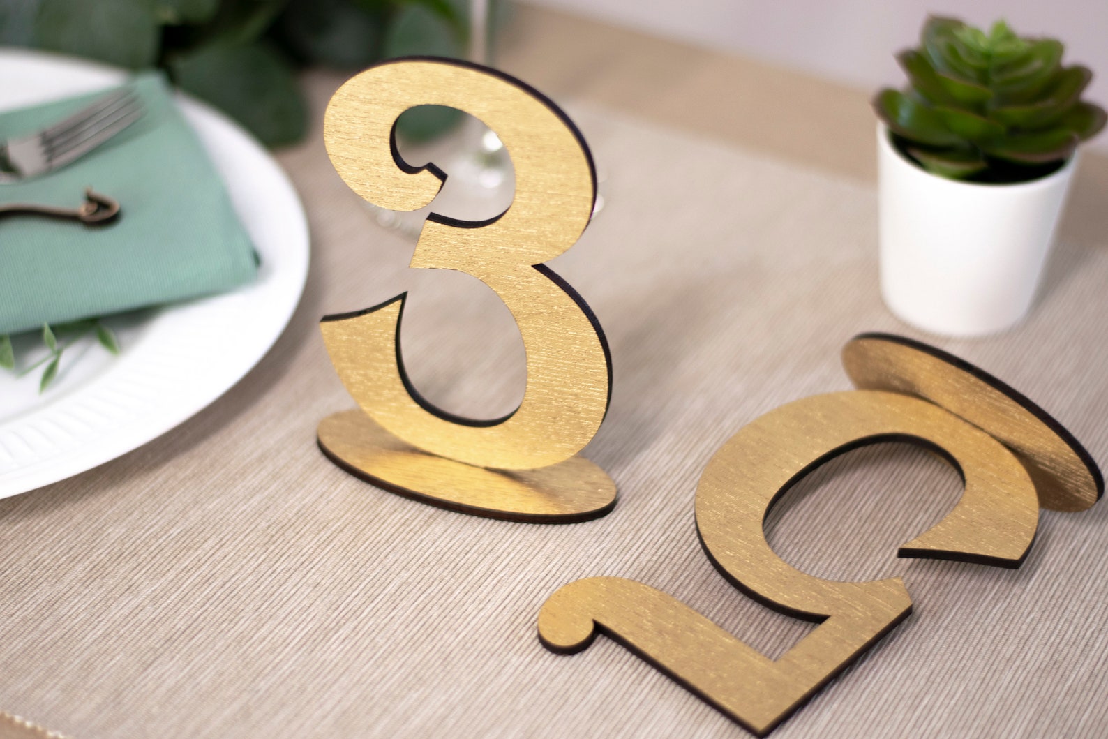 GOLD Table Numbers Wedding Table Decor Wooden Table Numbers | Etsy