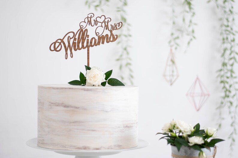 CUSTOM Cake Topper Name Cake Topper Rustic Wedding Customized | Etsy