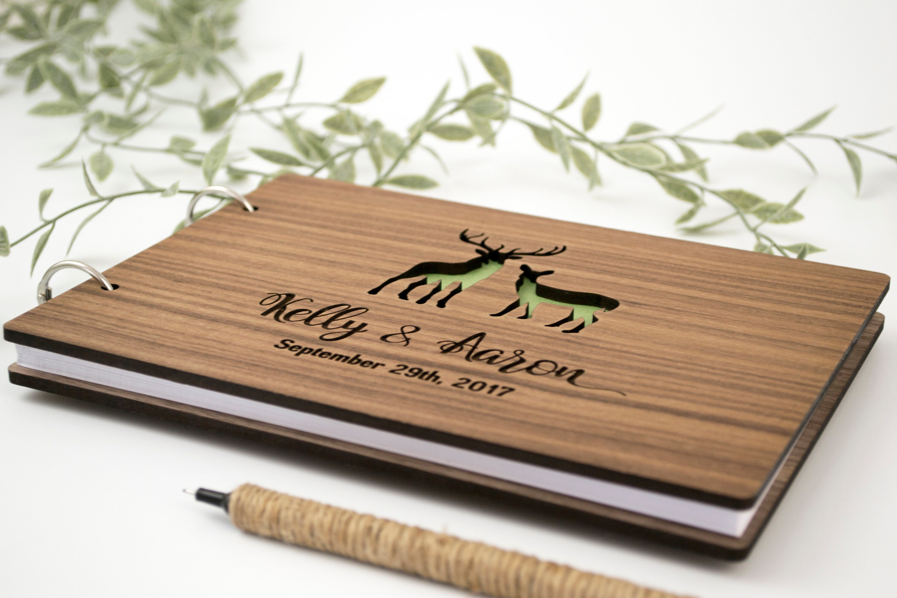 Rustic Wedding Guest Book Alternative Custom guest book Rustic | Etsy