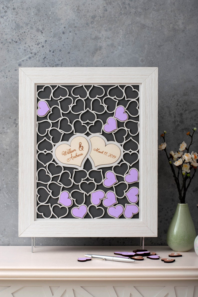 3D Wedding Guest Book Alternative Frame Custom Guest Book - Etsy