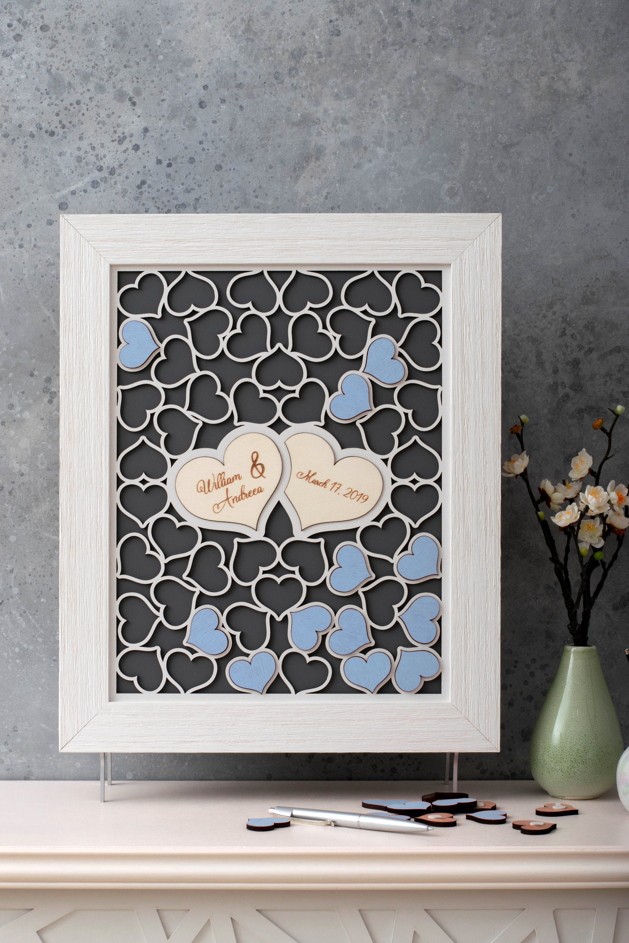 3D Wedding Guest Book Alternative Frame Custom Guest Book | Etsy