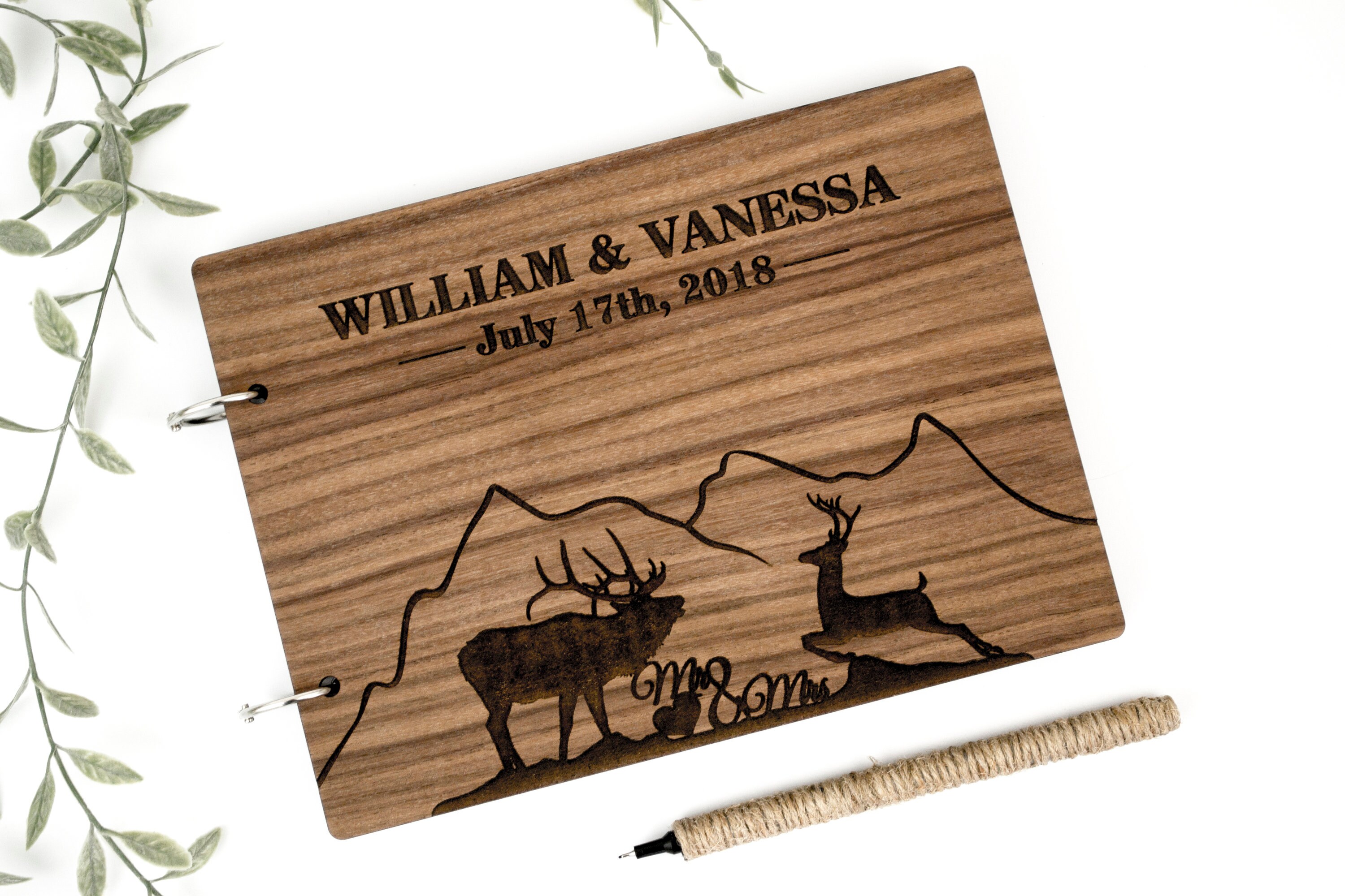 Wood Guest Book Custom Guest Book Rustic Wedding Guest Book | Etsy