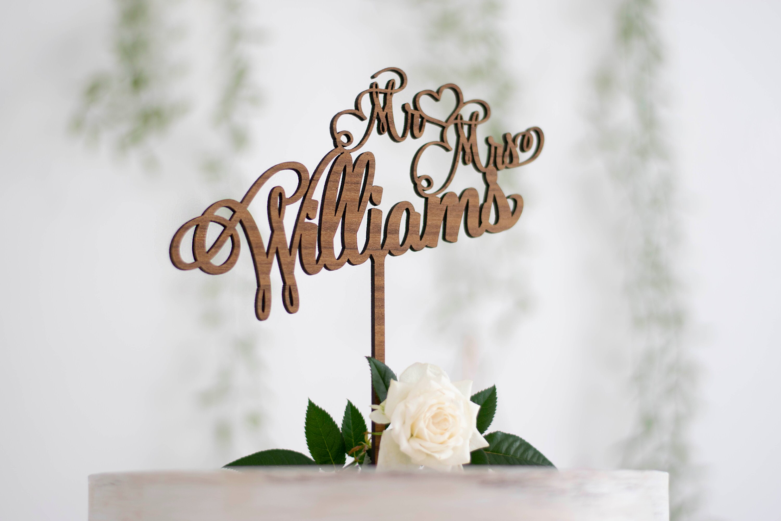 CUSTOM Cake Topper Name Cake Topper Rustic Wedding Customized | Etsy