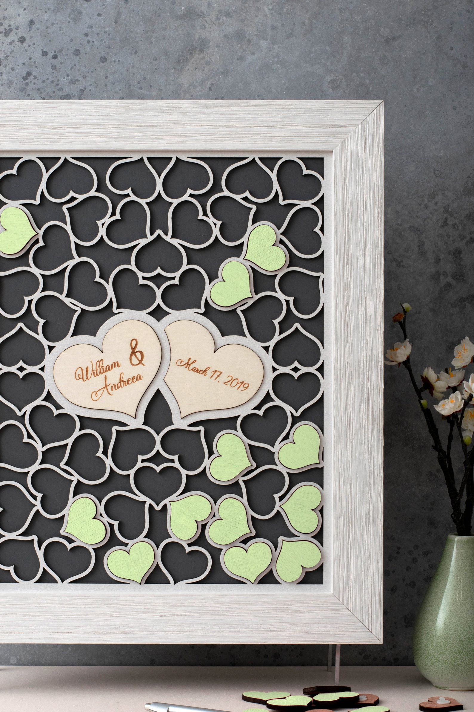 3D Wedding Guest Book Alternative Frame Custom Guest Book - Etsy