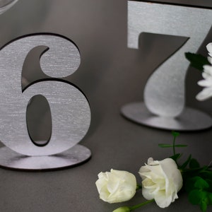 SILVER Table Numbers Wedding Table Decor Wooden Table Numbers, Wedding ...