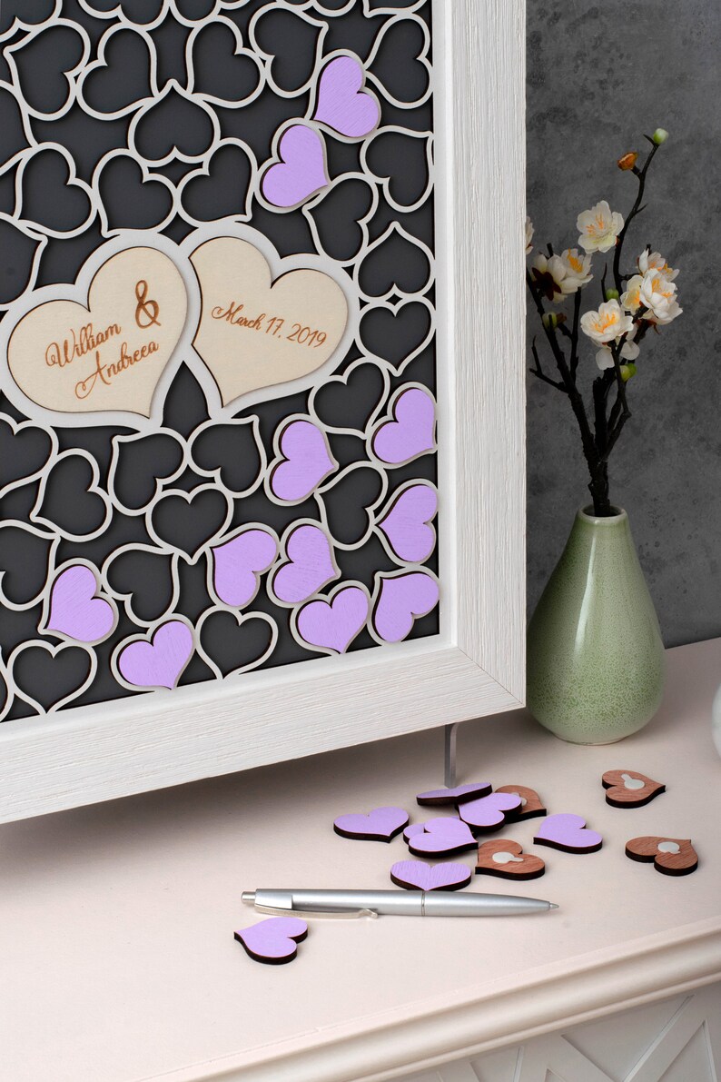 3D Wedding Guest Book Alternative Frame Custom Guest Book - Etsy