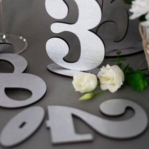 SILVER Table Numbers Wedding Table Decor Wooden Table Numbers, Wedding ...
