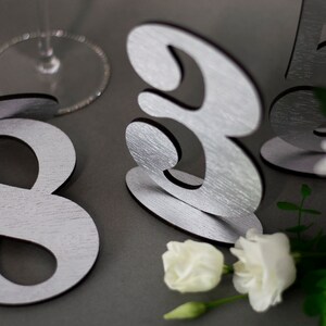 SILVER Table Numbers Wedding Table Decor Wooden Table Numbers, Wedding ...