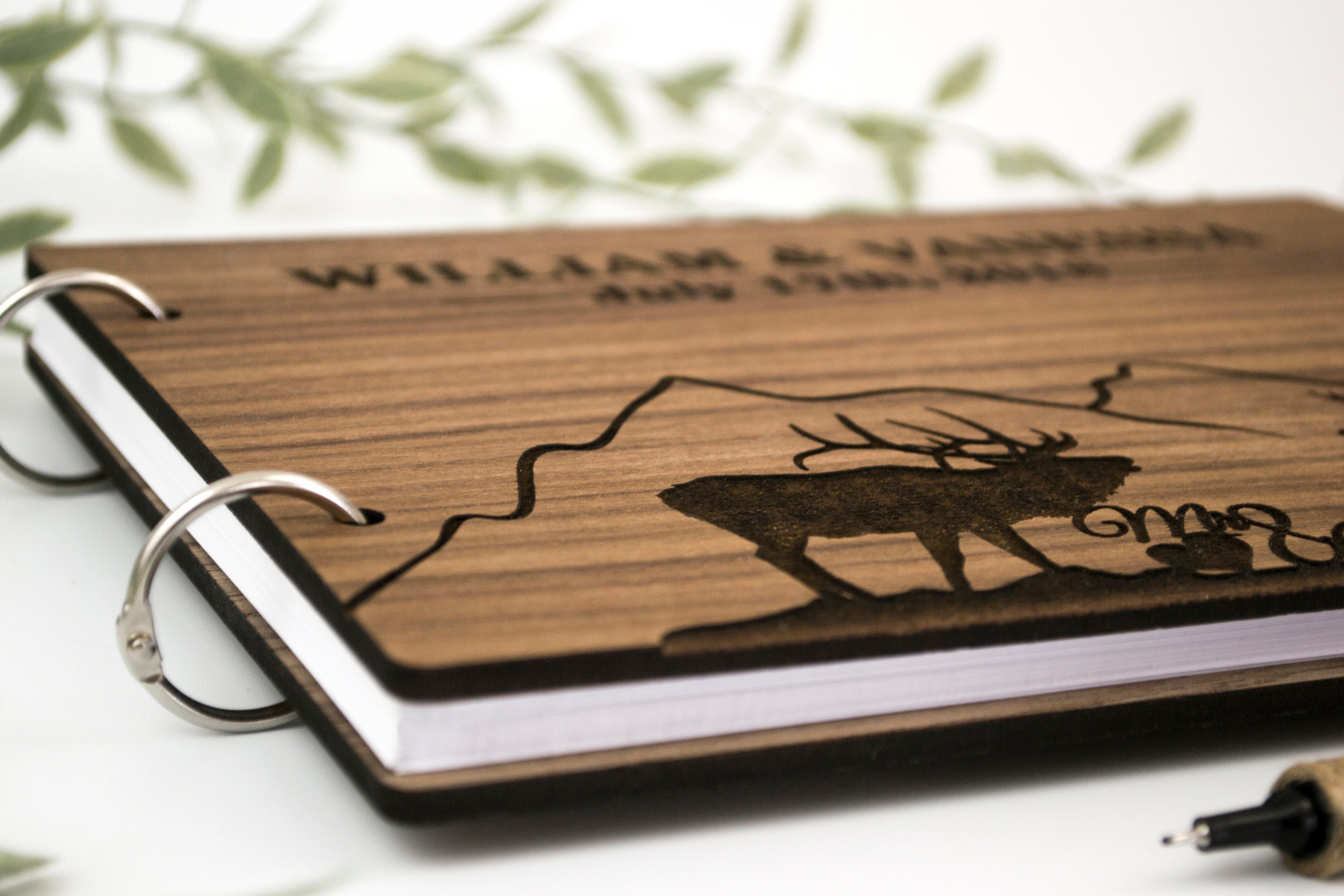 Wood Guest Book Custom Guest Book Rustic Wedding Guest Book | Etsy