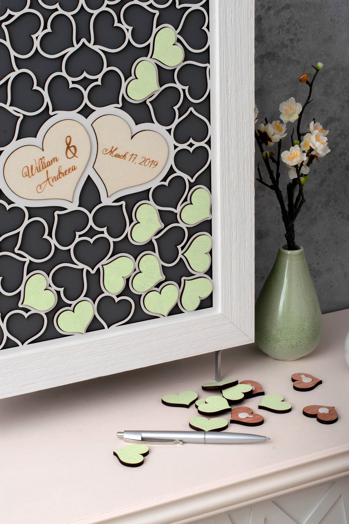 3D Wedding Guest Book Alternative Frame Custom Guest Book - Etsy