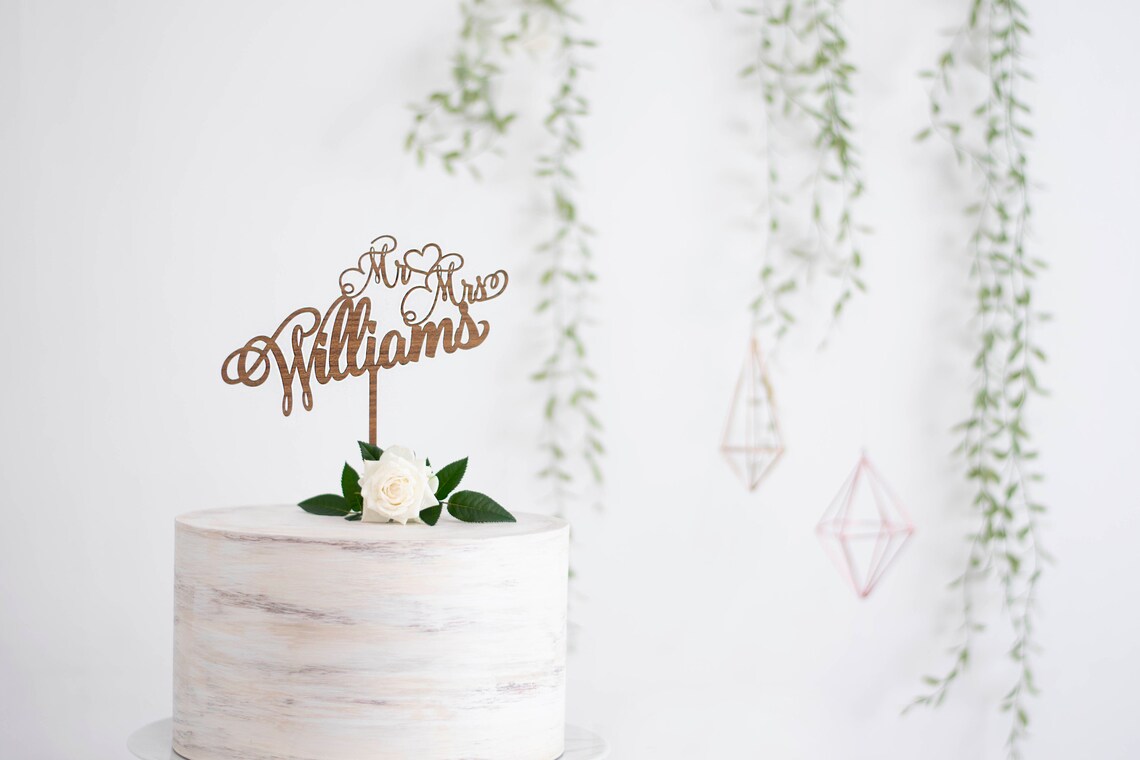 CUSTOM Cake Topper Name Cake Topper Rustic Wedding Customized | Etsy