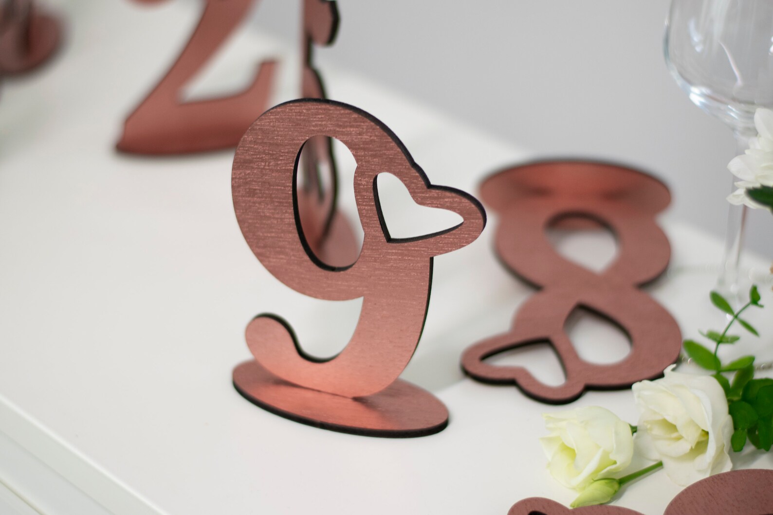ROSE GOLD Table Numbers Wooden Table Numbers Custom Table | Etsy