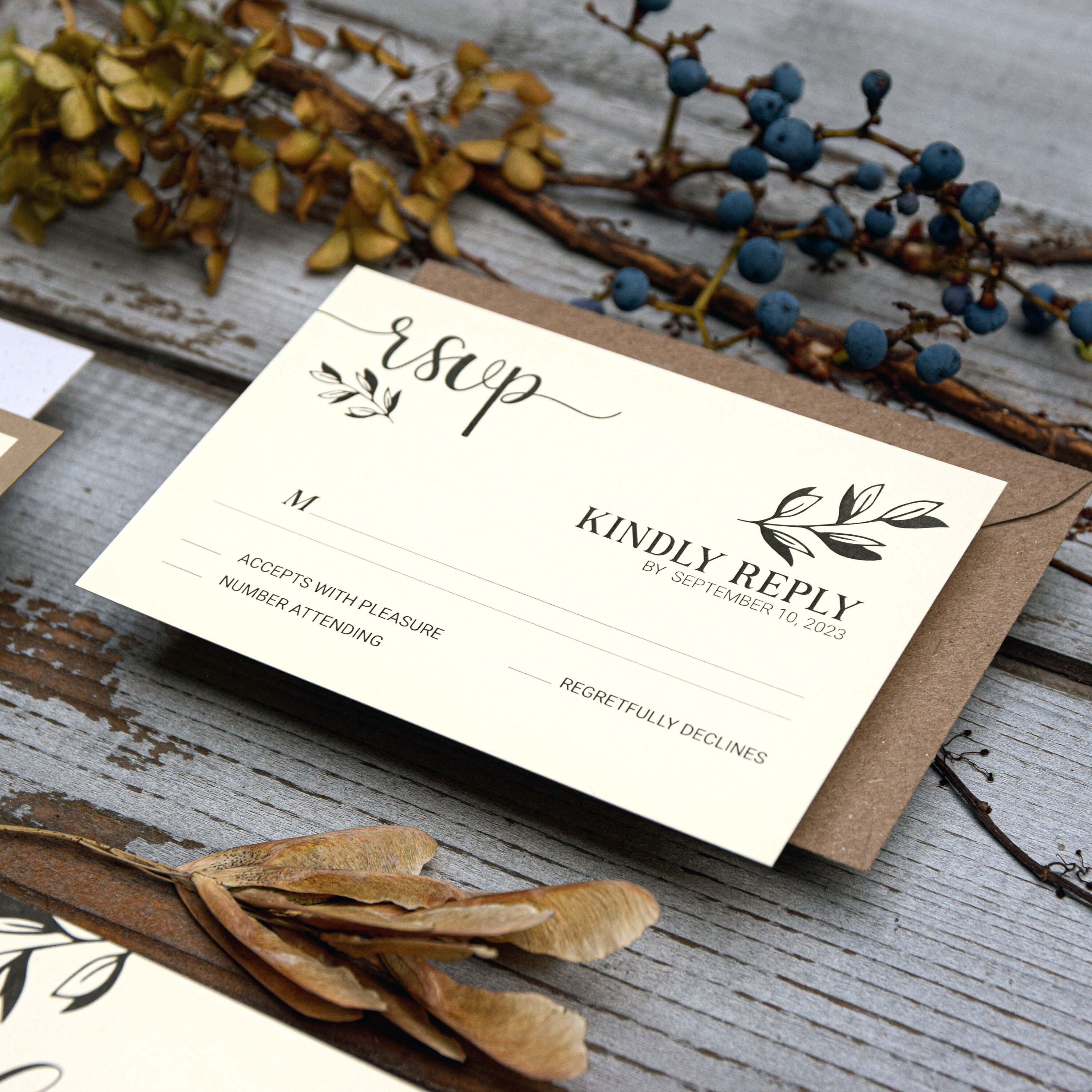 Rustic Wedding Invitations With Natural Burlap Ribbon Are Perfect for a ...