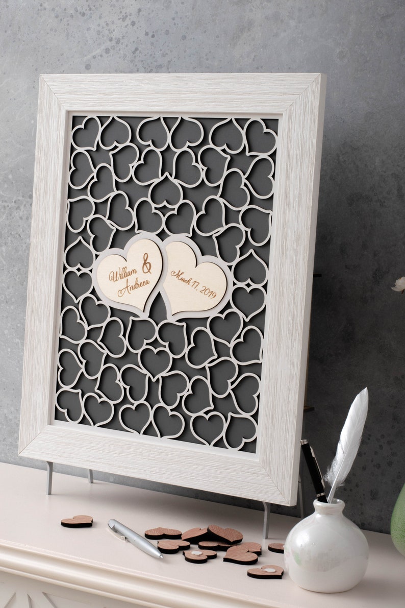 3D Wedding Guest Book Alternative Frame Custom Guest Book - Etsy