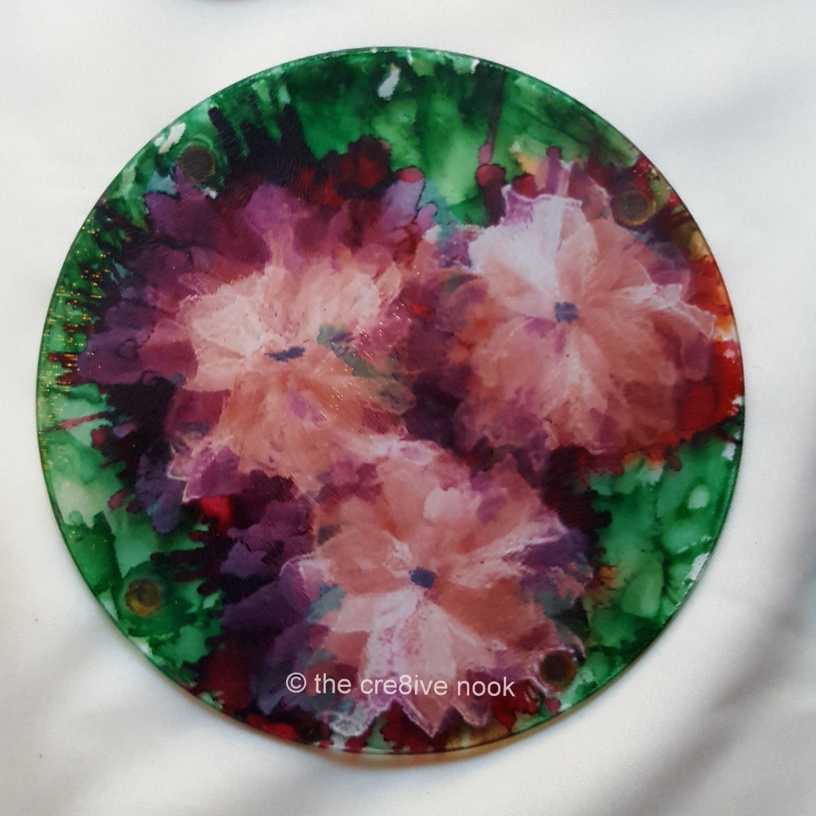 GLASS TRIVETS Set of 4 Round Tempered Glass Alcohol Inks - Etsy