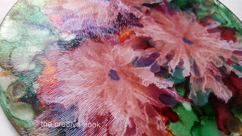 GLASS TRIVETS Set of 4 Round Tempered Glass Alcohol Inks - Etsy