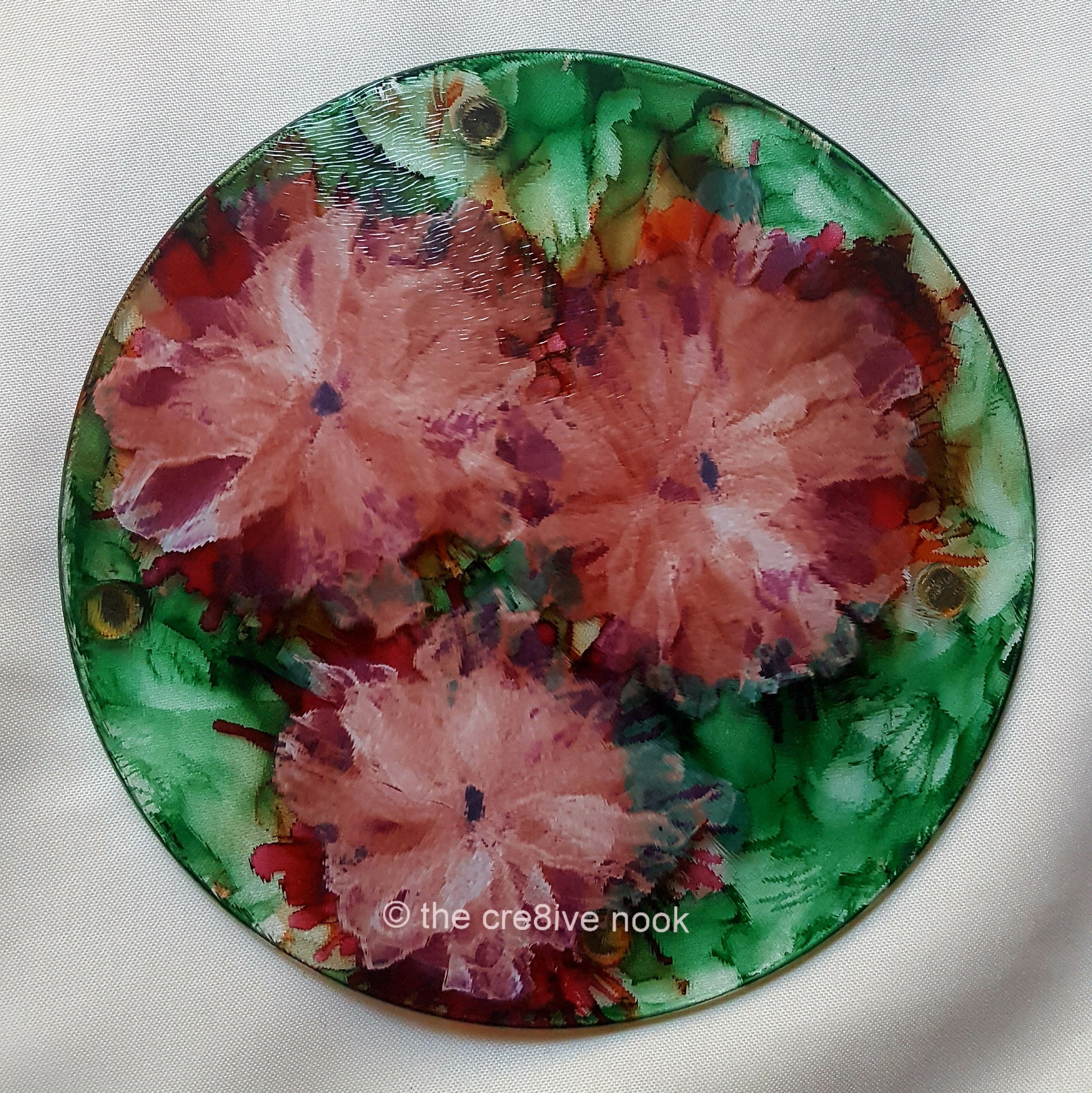 GLASS TRIVETS Set of 4 Round Tempered Glass Alcohol Inks - Etsy
