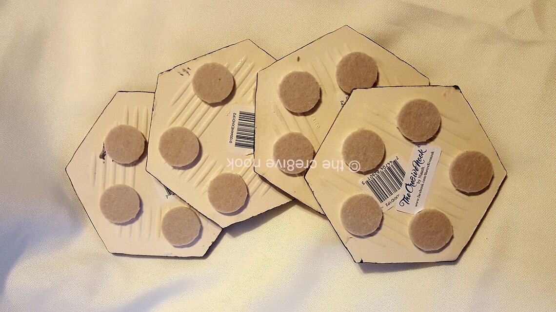 Set of 4 Hexagon Coasters W/wooden Box Alcohol Inks Hand | Etsy