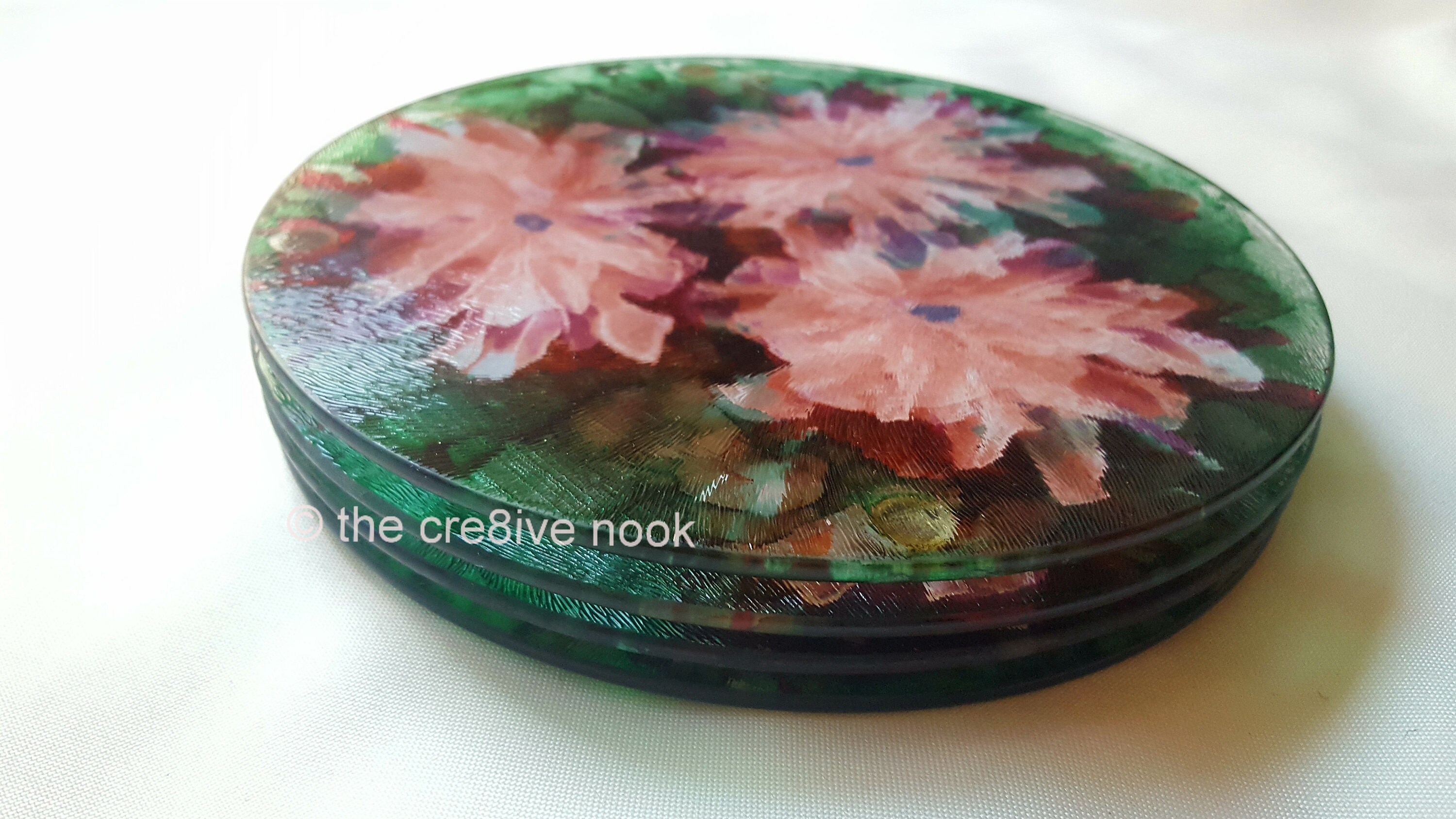 GLASS TRIVETS Set of 4 Round Tempered Glass Alcohol Inks - Etsy