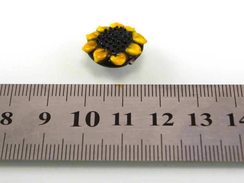 Sunflower Bead Handmade Lampwork Beads Lampwork Sunflower Glass ...
