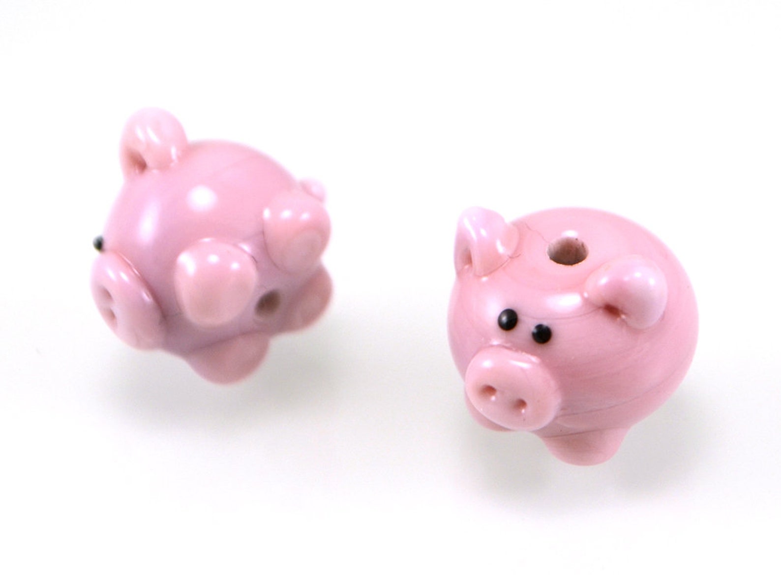 Handmade Lampwork Pig Bead Glass Miniature Farm Animal Pink - Etsy