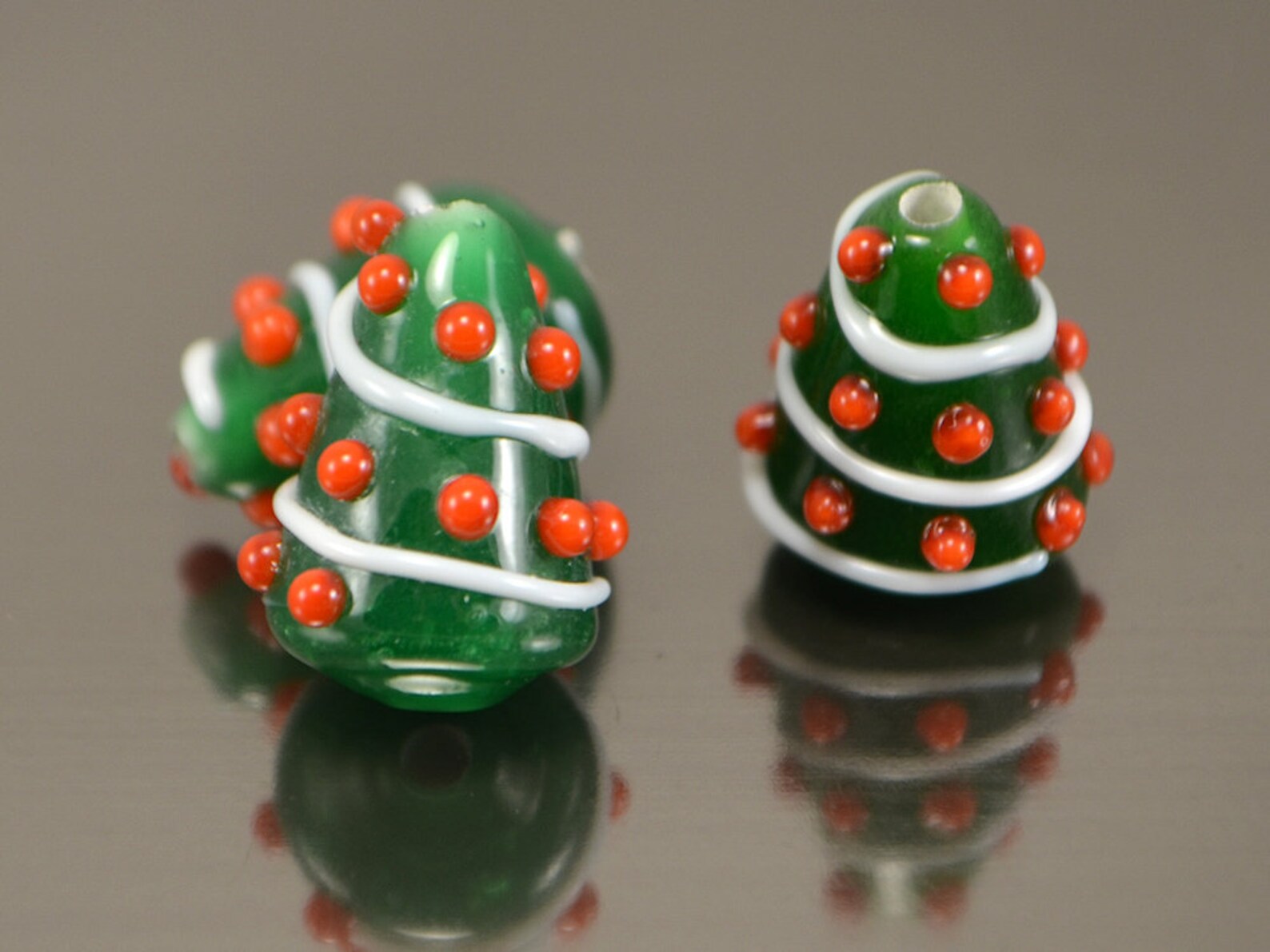 Christmas Lampwork Bead Christmas Tree Bead Christmas - Etsy