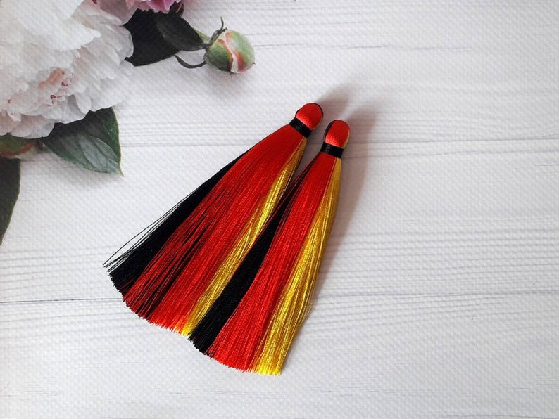 Black Yellow Red Silk Tassels, Germany Flag Tassels, 3 Colors Tassel ...