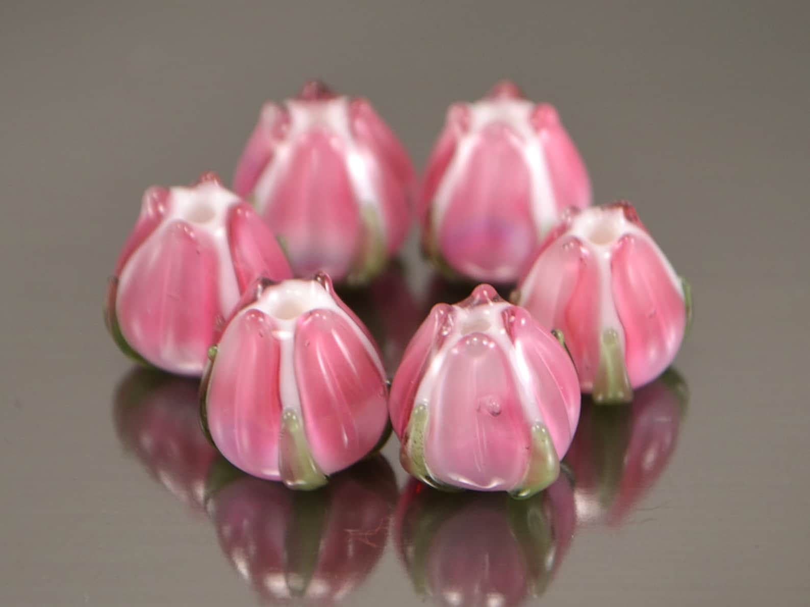 Lampwork Flower Buds Beads Handmade Flower Lampwork Beads - Etsy
