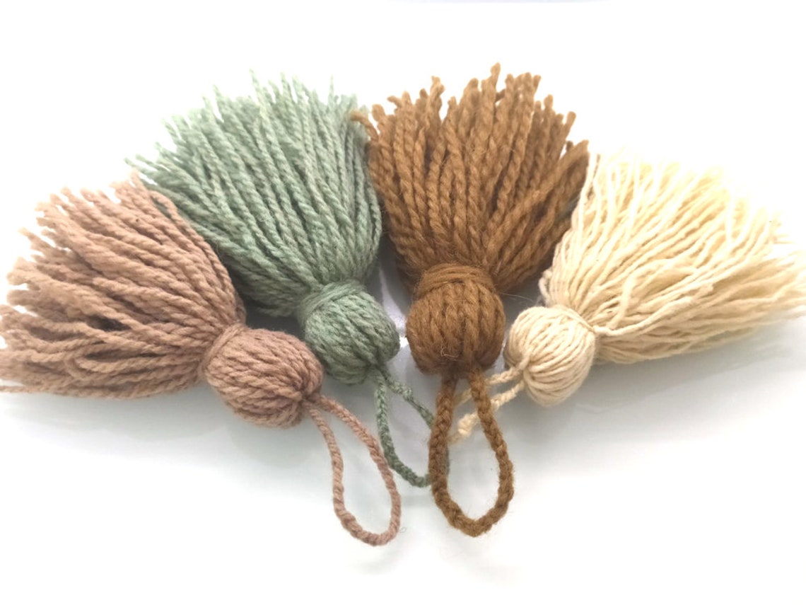 Wool Thick Tassels, 4 Inches Tassel, Beige Wool Tassels, Natural Wool ...