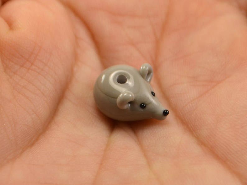 Lampwork Handmade Glass Mouse Beads Grey Mousy Miniature - Etsy