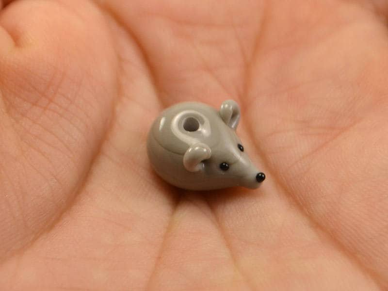 Lampwork Handmade Glass Mouse Beads Grey Mousy Miniature Animals Rat ...