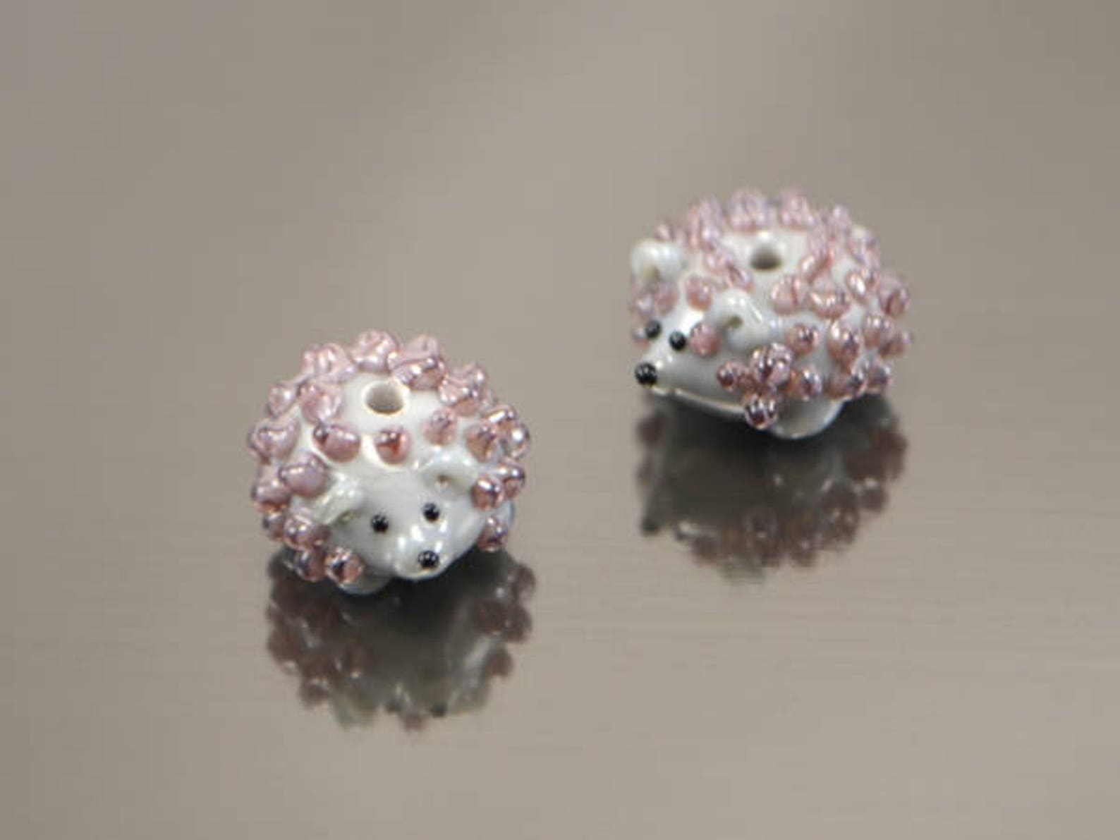 Lampwork Hedgehog Beads 3 Colors, Glass Hedgehog Beads, Lampwork ...