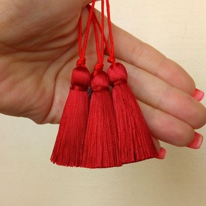 Dark Red Silk Tassels 2 Inch (5 Cm) With Thread Loop, Tassels for Red ...