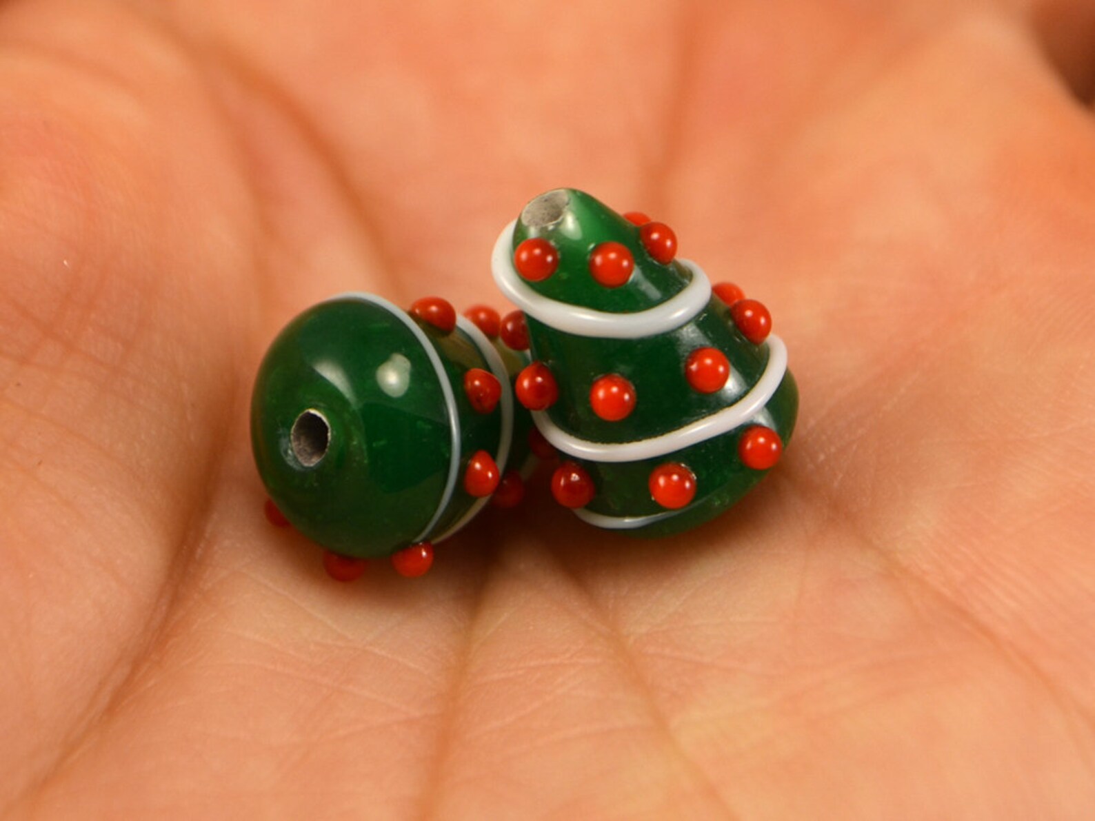 Christmas Lampwork Bead Christmas Tree Bead Christmas - Etsy