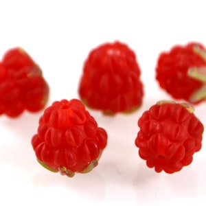 Red Frosted Berry Beads, Lampwork Berry, Glass Berries, Glass Berry ...
