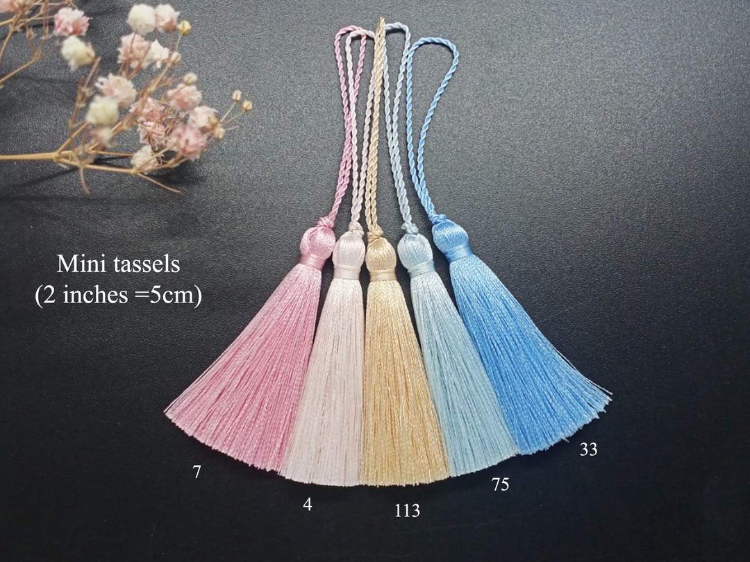 Mini Silk Tassel 2inches (5cm), Thin Wedding Tassels, Blue Tiny Tassels ...