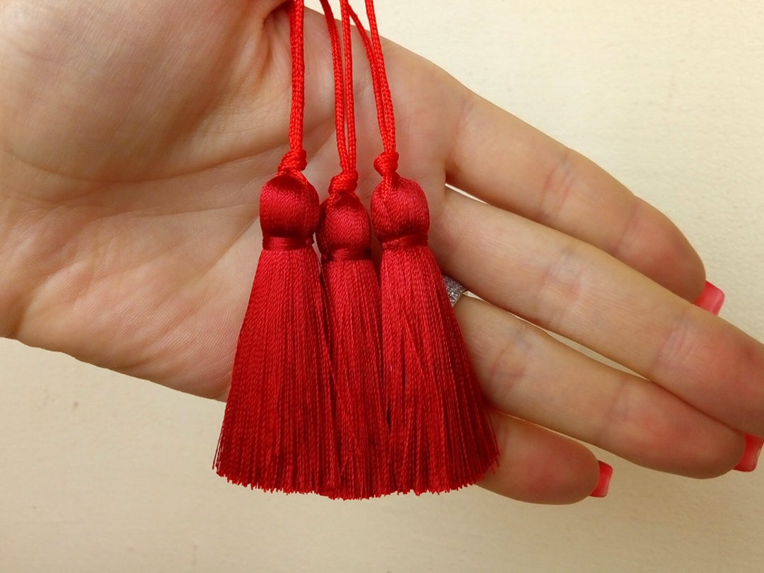 Dark Red Silk Tassels 2 Inch (5 Cm) With Thread Loop, Tassels for Red ...