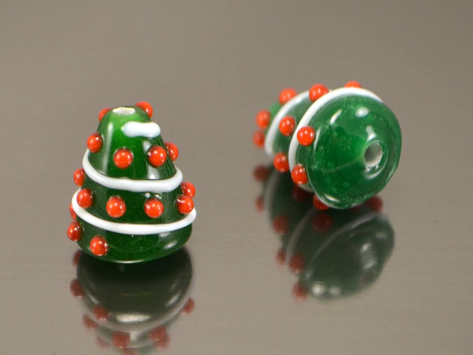 Christmas Lampwork Bead, Christmas Tree Bead, Christmas Jewelry Making ...