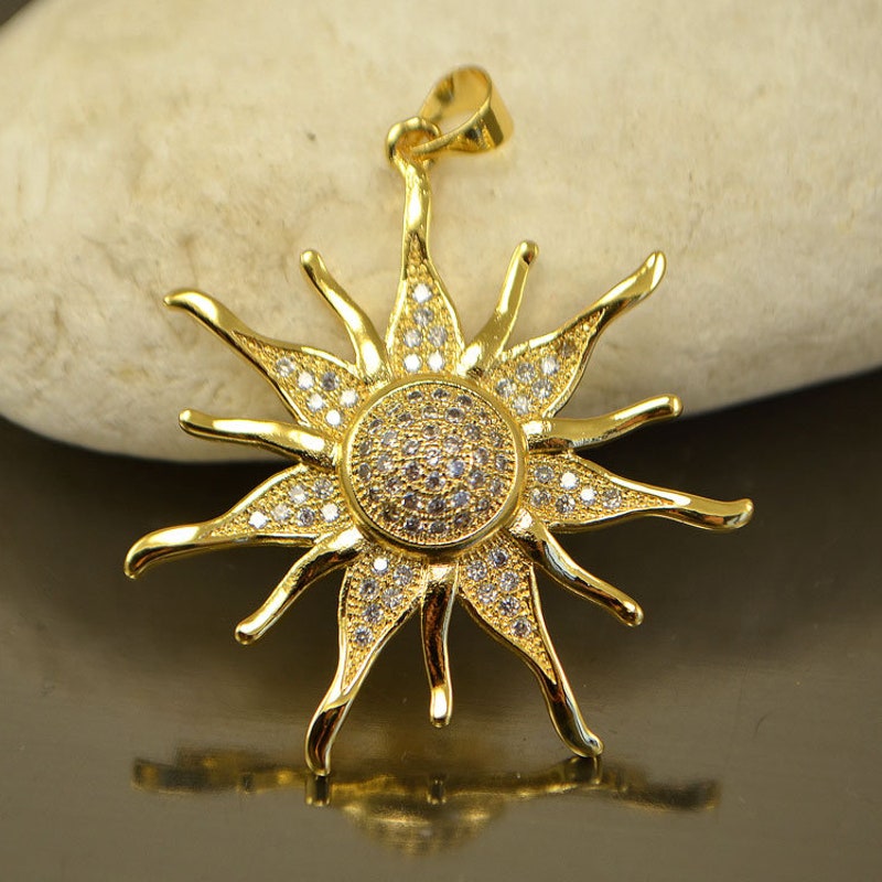Brass Sun Charm - Etsy
