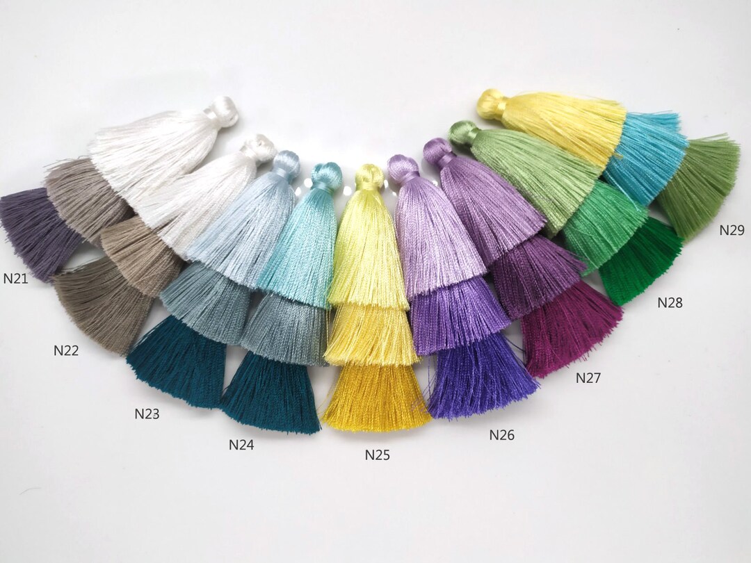 Colorful Tiered Tassels, Purple Layered Tassels, Sky Blue Layered ...