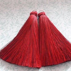 Extra Thick Red Mix Silk Tassels 3 Inch (7.5cm) With Silver Jump Ring ...