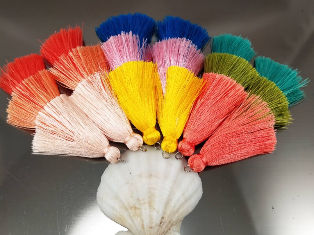 Bunte Gestufte Quasten, Beige Quasten, Gelb blaue Quasten, Dreifache Quaste, Pfirsichgrüne ...