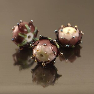 Flower Beads, Handmade Flower Lampwork Beads, Lampwork Flower, Artisan ...
