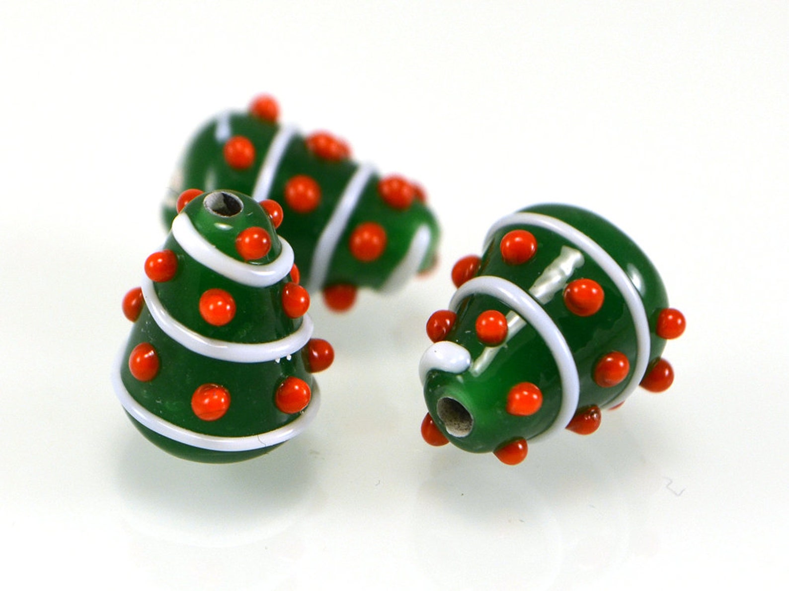 Christmas Lampwork Bead Christmas Tree Bead Christmas - Etsy