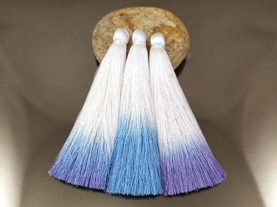 2 pcs 4 inches White and Blue Tassel White and Purple | Etsy