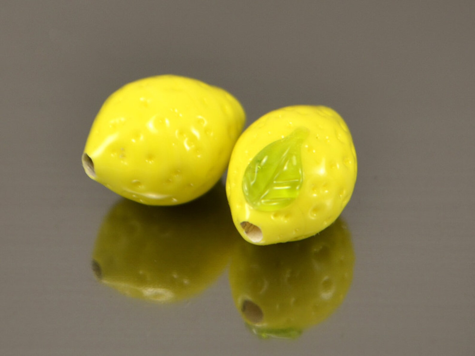 Lemon Beads Lampwork Fruits Glass Fruit Beads Artisan - Etsy