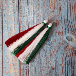 Red White Green Silk Tassels, 3 Colors Tassel, 3 Inches Tassels, Italy ...