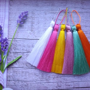 Colorful Silk Tassels With Loop, 4 Inches Tassels, Handmade Tassel ...